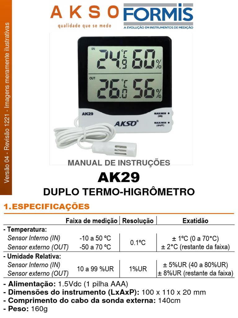 AK29 04 1221 D Temp Umidade | PDF | Tecnologia e Engenharia