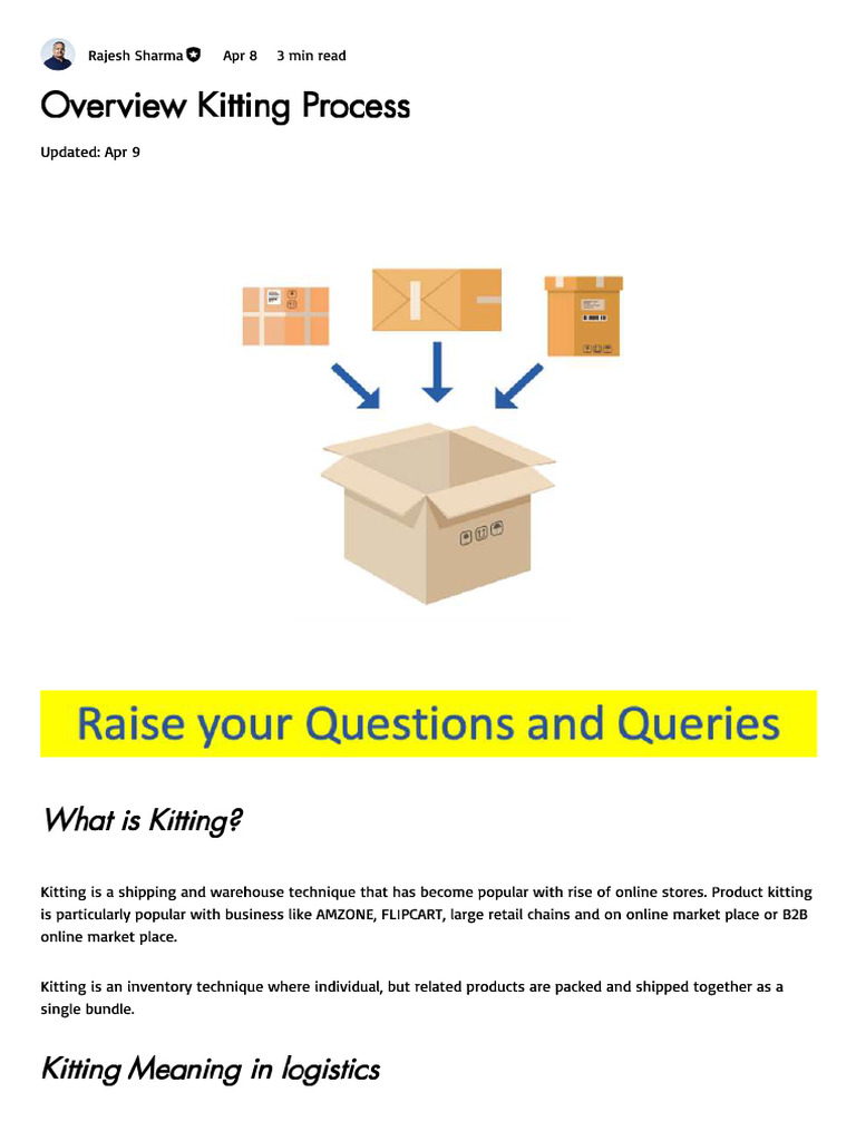 Overview Kitting Process | PDF