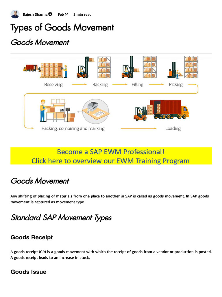 Types of Goods Movement | PDF