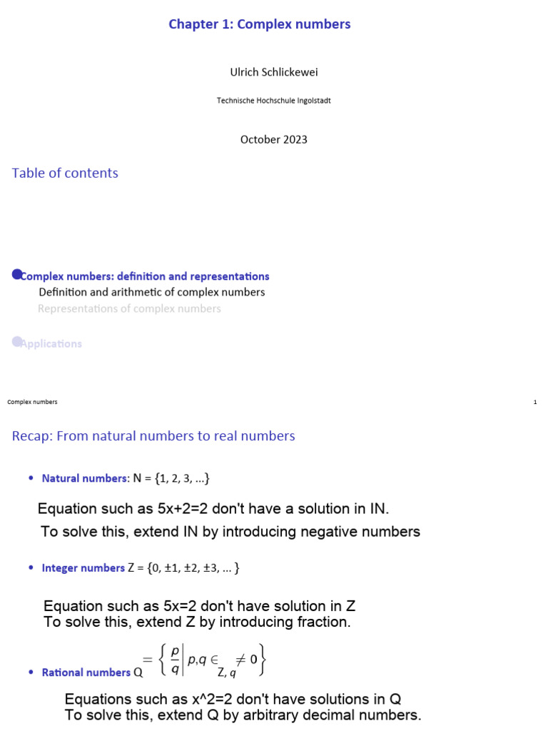 01 Complex Numbers | PDF | Numbers | Complex Number 01 Complex Numbers | PDF | Numbers | Complex Number