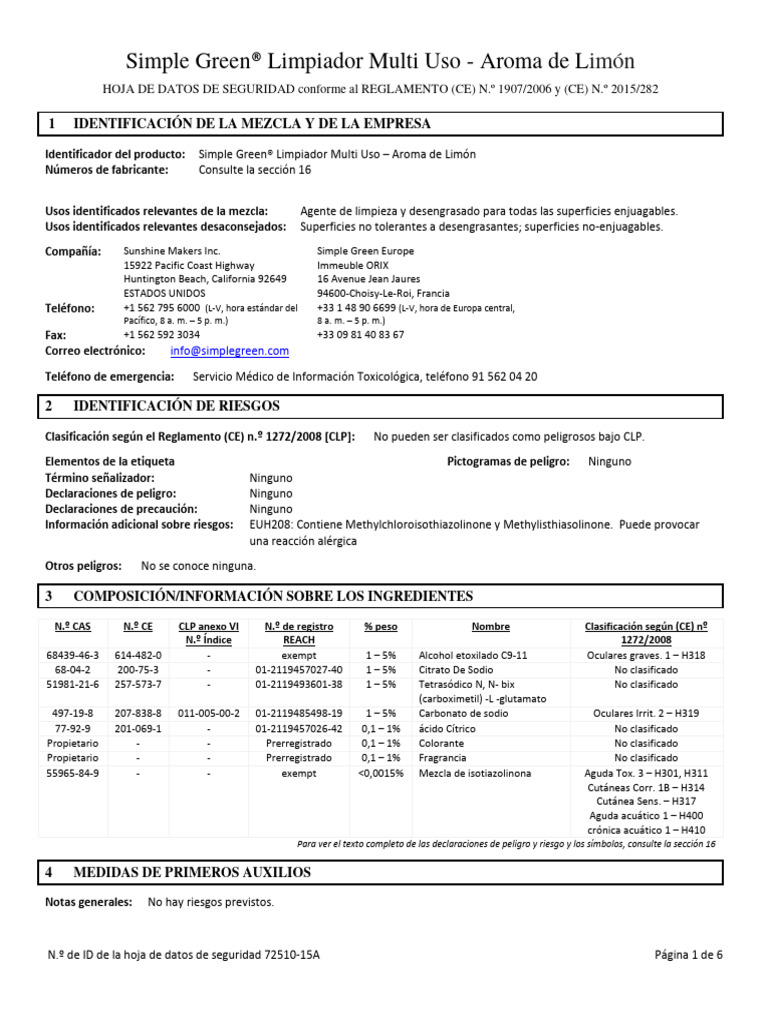 NP4. - Simple Green | PDF | Residuos | Química
