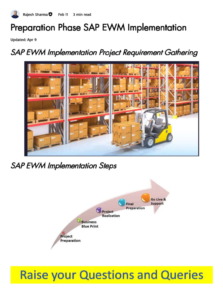 Preparation Phase SAP EWM Implementation | PDF