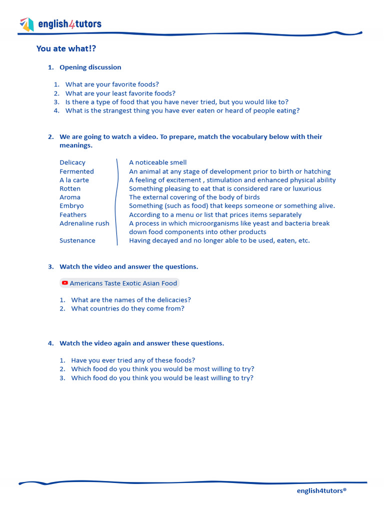 You Ate What!? - Student's | PDF | Foods | Cuisine