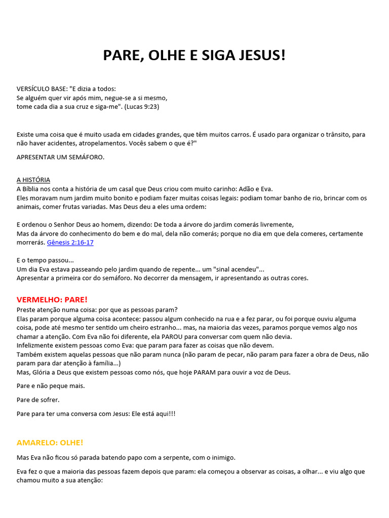Pare | PDF | Adão e Eva | Jesus