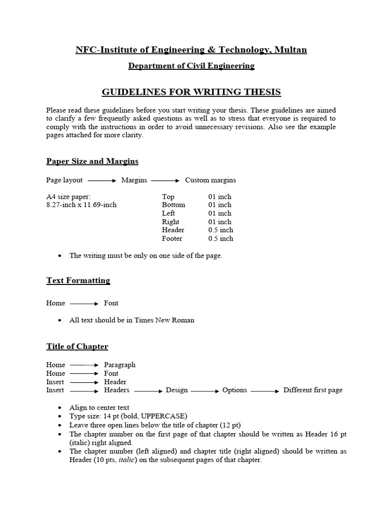 Final Thesis Writeup Guidlines | PDF | Thesis | Typefaces