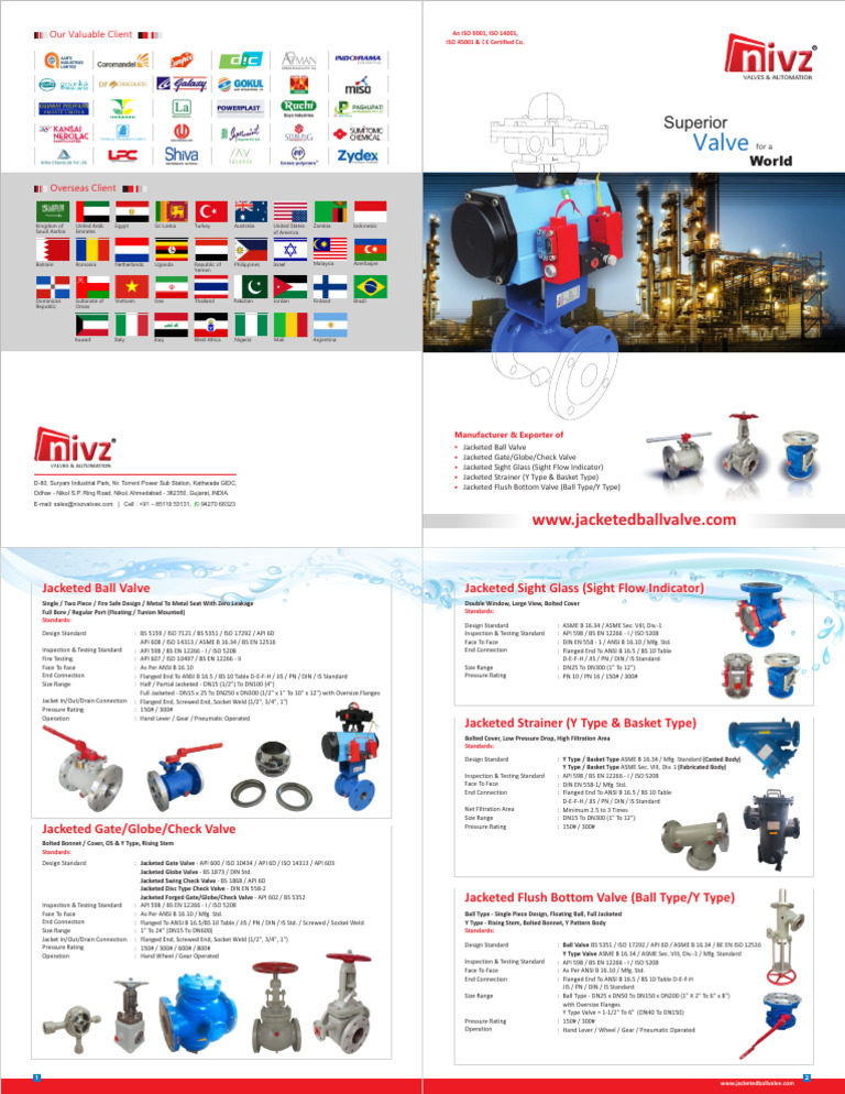 Jacketed Valve Catalogue | PDF | Valve | Hydraulics