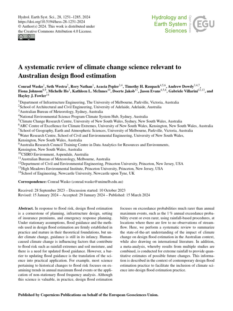Hess-24-A Systematic Review of Climate Change Science Relevant To ...