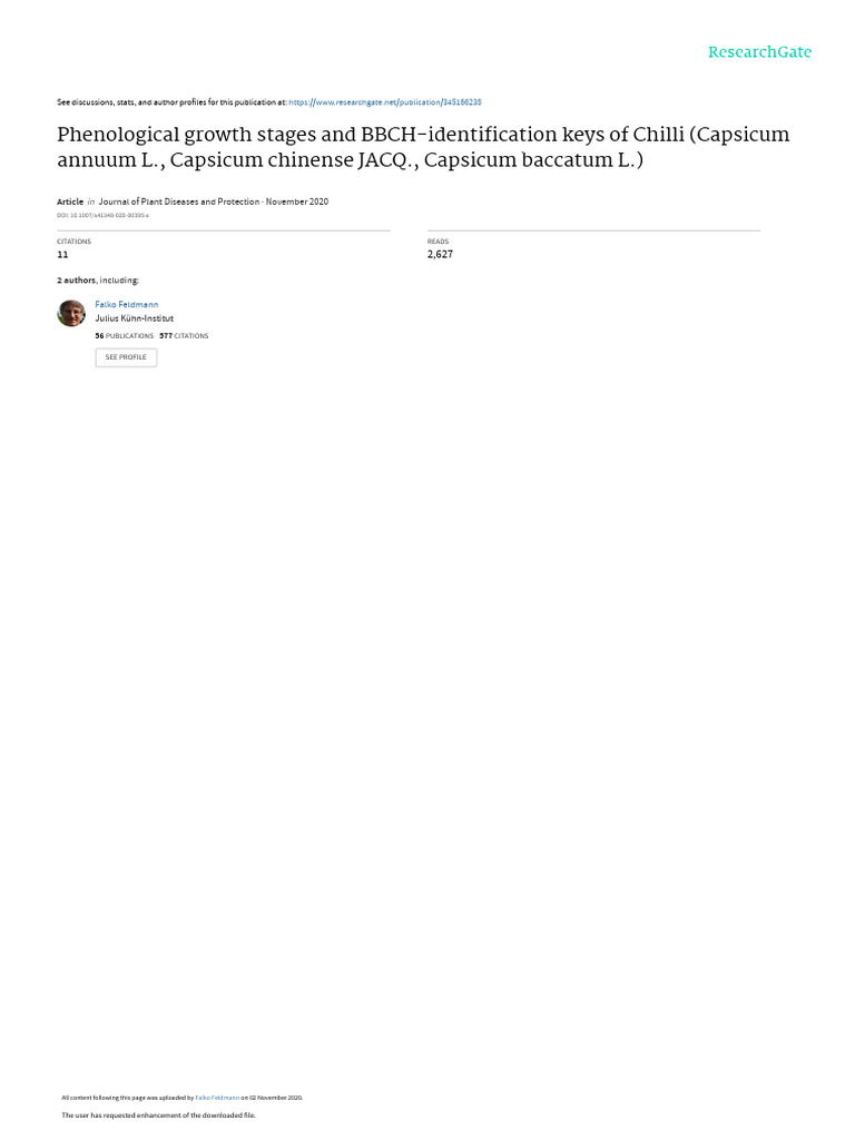 Feldmann Et Al-2020-Journal of Plant Diseases and Protection | PDF | Flowers | Petal