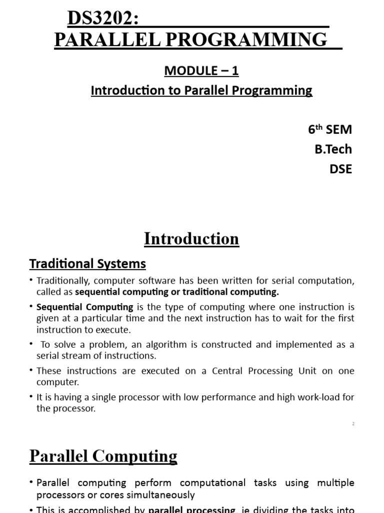 Parallel Programming Module 1 | Download Free PDF | Multi Core ... Parallel Programming Module 1 | Download Free PDF | Multi Core ...
