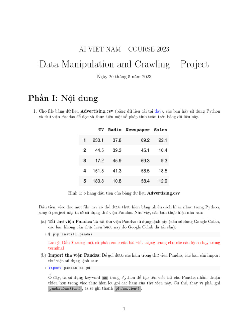 Project 2 - Data Manipulation | PDF