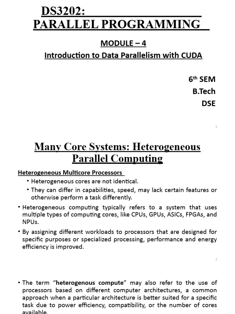 Parallel Programming Module 4 | PDF | Graphics Processing Unit | Parallel Computing