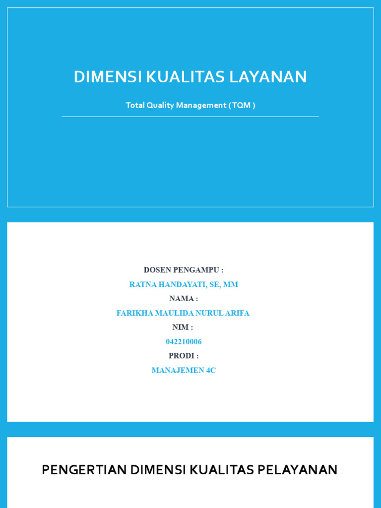 Dimensi Kualitas Layanan-1 | PDF