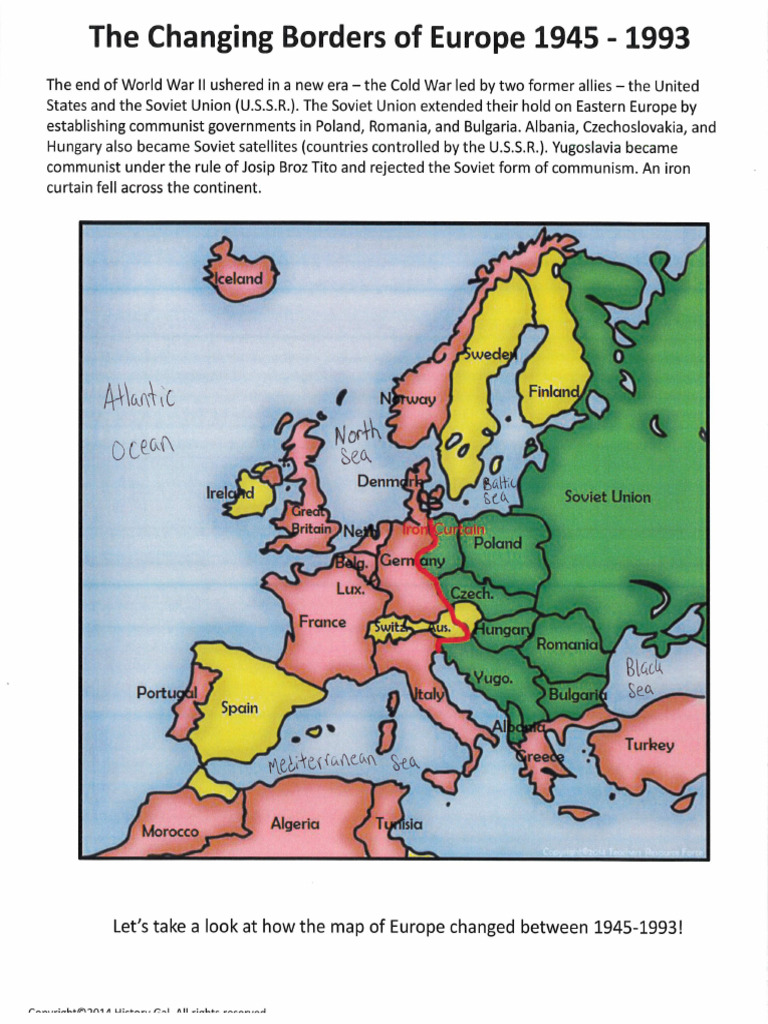 Borders and Alliances of Europe in 1945-1993 | PDF