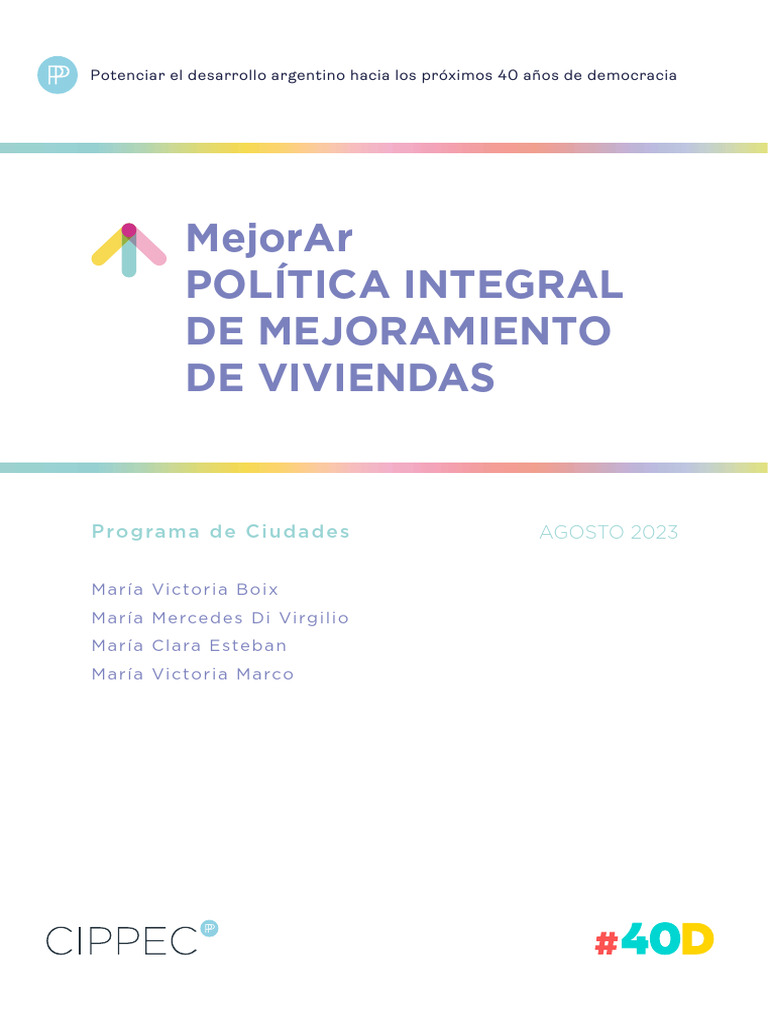 Documento 3.0 Politica Integral de Mejoramiento de Viviendas | PDF | Ministerio (Departamento de ...