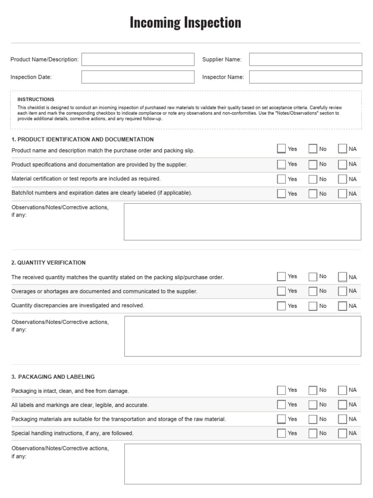 Incoming-Inspection | PDF