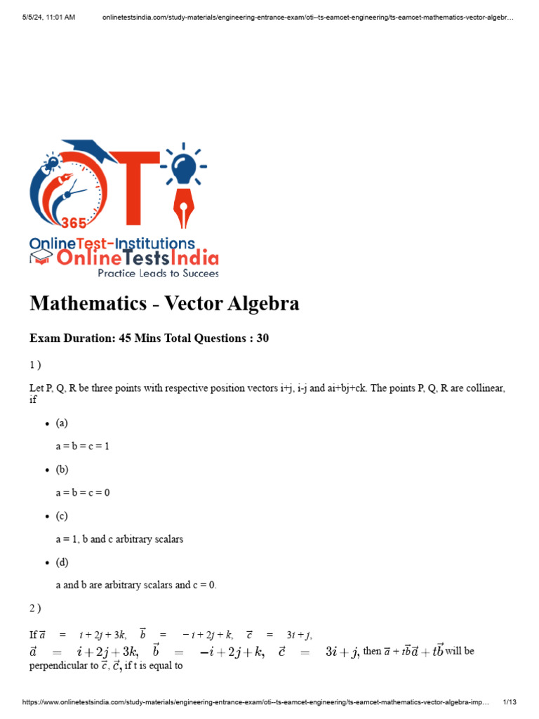 Vectors | Download Free PDF | Euclidean Vector | Scalar (Mathematics)
