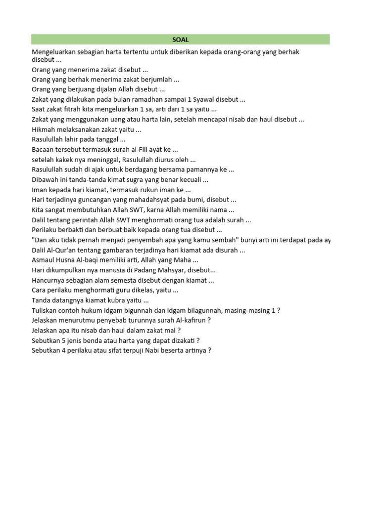 SAS PAI Kelas 6 20232024 New | PDF