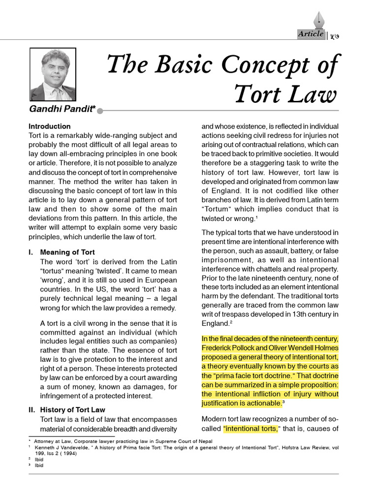 torts introduction | PDF | Tort | Negligence
