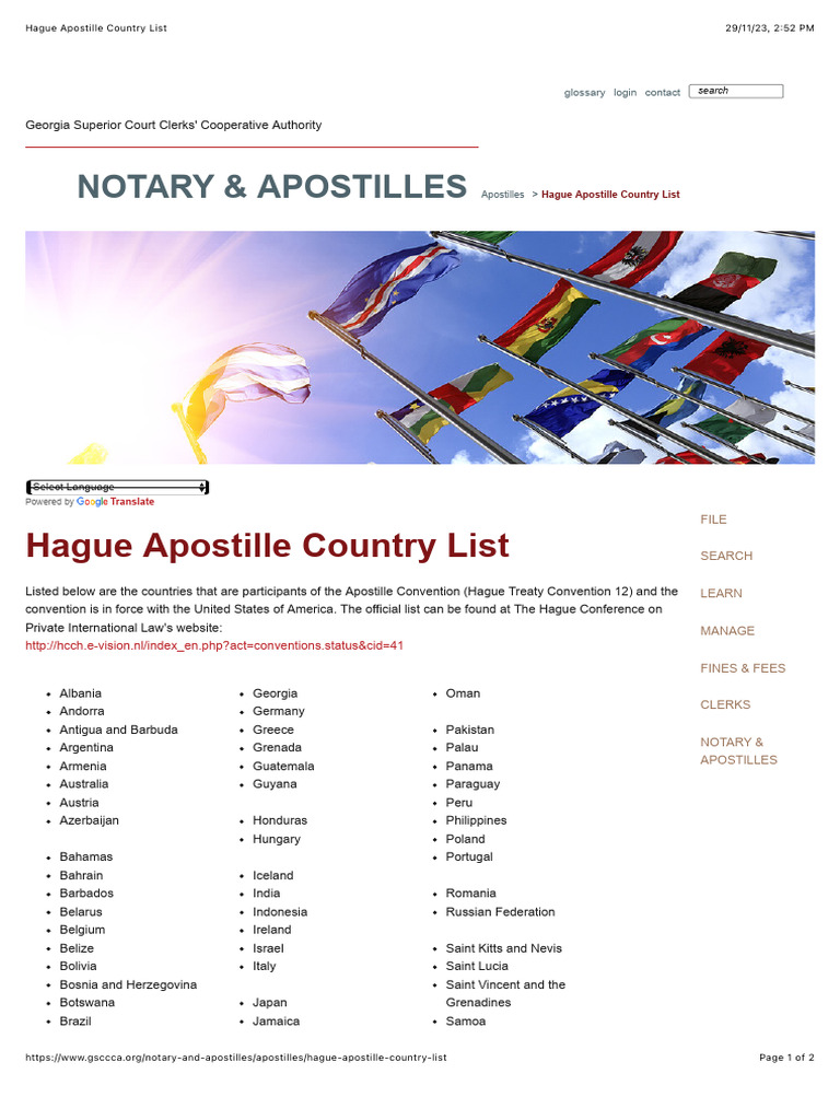 Hague Apostille Country List_ | PDF