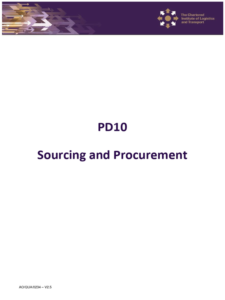 PD10 Sourcing and Procurement Materials V2 5 | PDF | Procurement ...