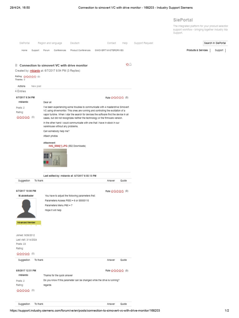 Connection To Simovert VC With Drive Monitor - 168203 - Industry Support Siemens | PDF ...