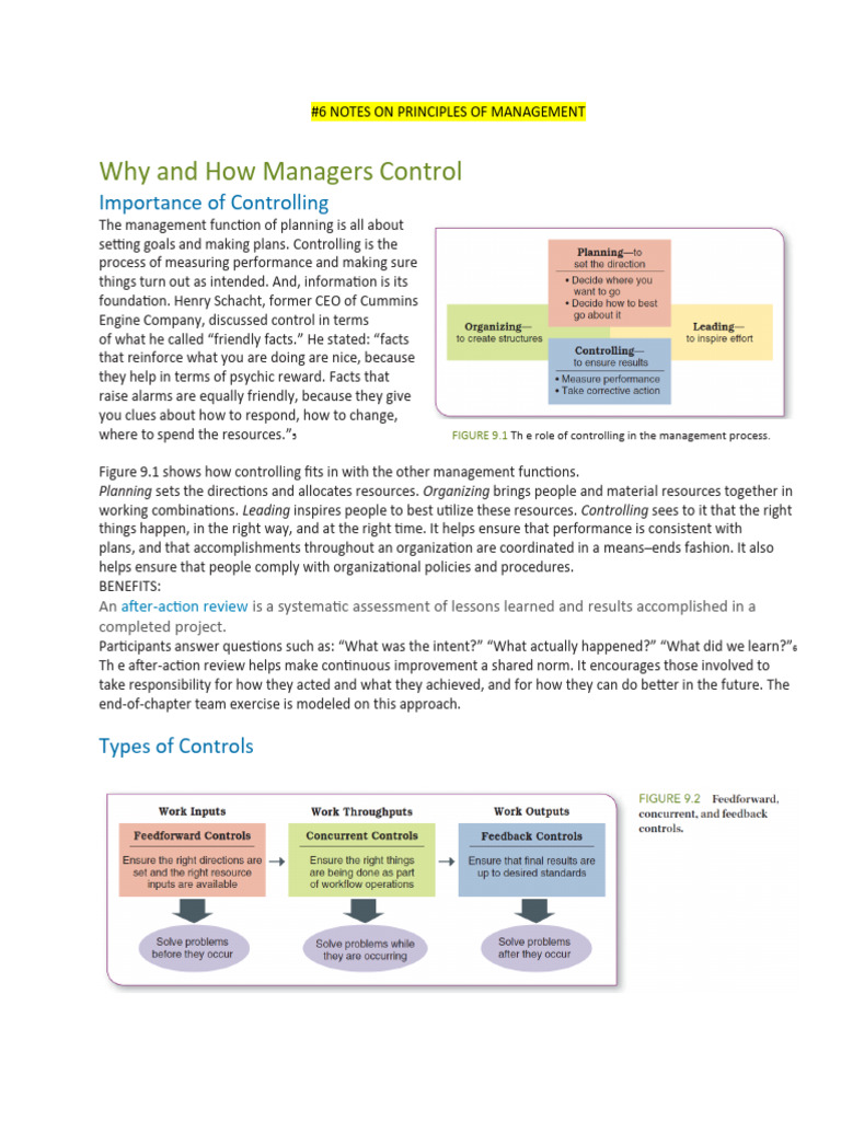 Principles of Control in Management | PDF | Inventory | Balance Sheet