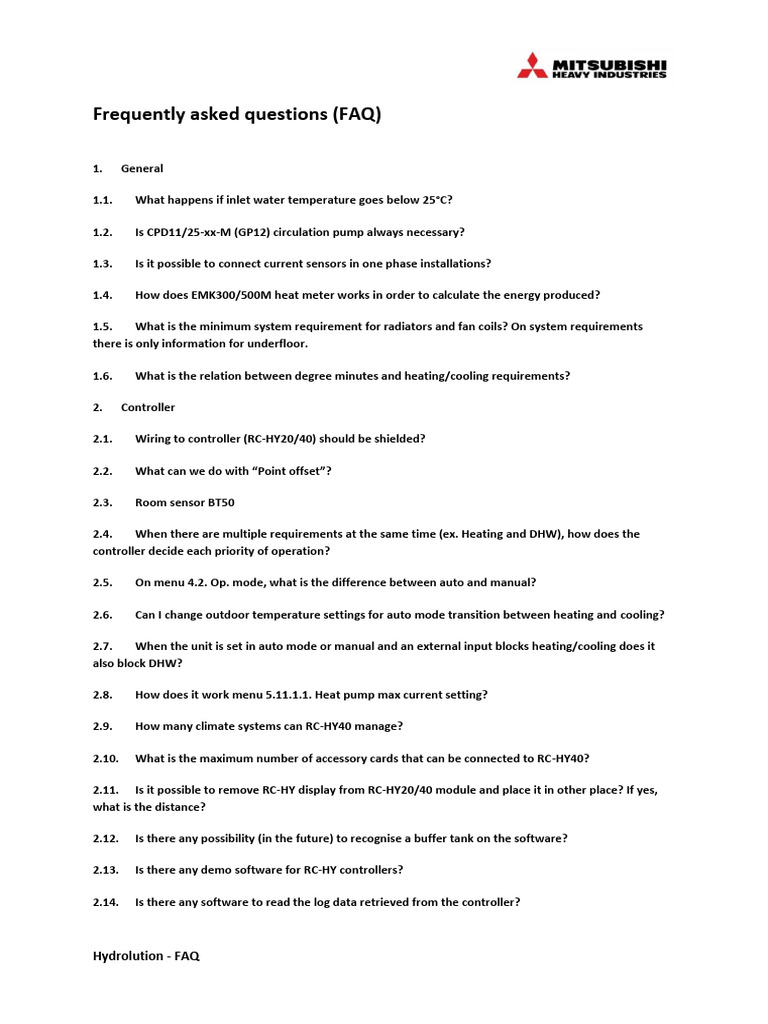 15 Hydrolution FAQ 2019 | PDF | Water Heating | Electric Heating