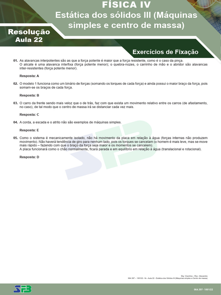 64caa1899b66b064.397 - 100122 - Fix - Aula 22 - Estática Dos Sólidos III (Máquinas Simples e ...