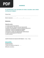 Fiche Cursus Scolaire 2024 | PDF