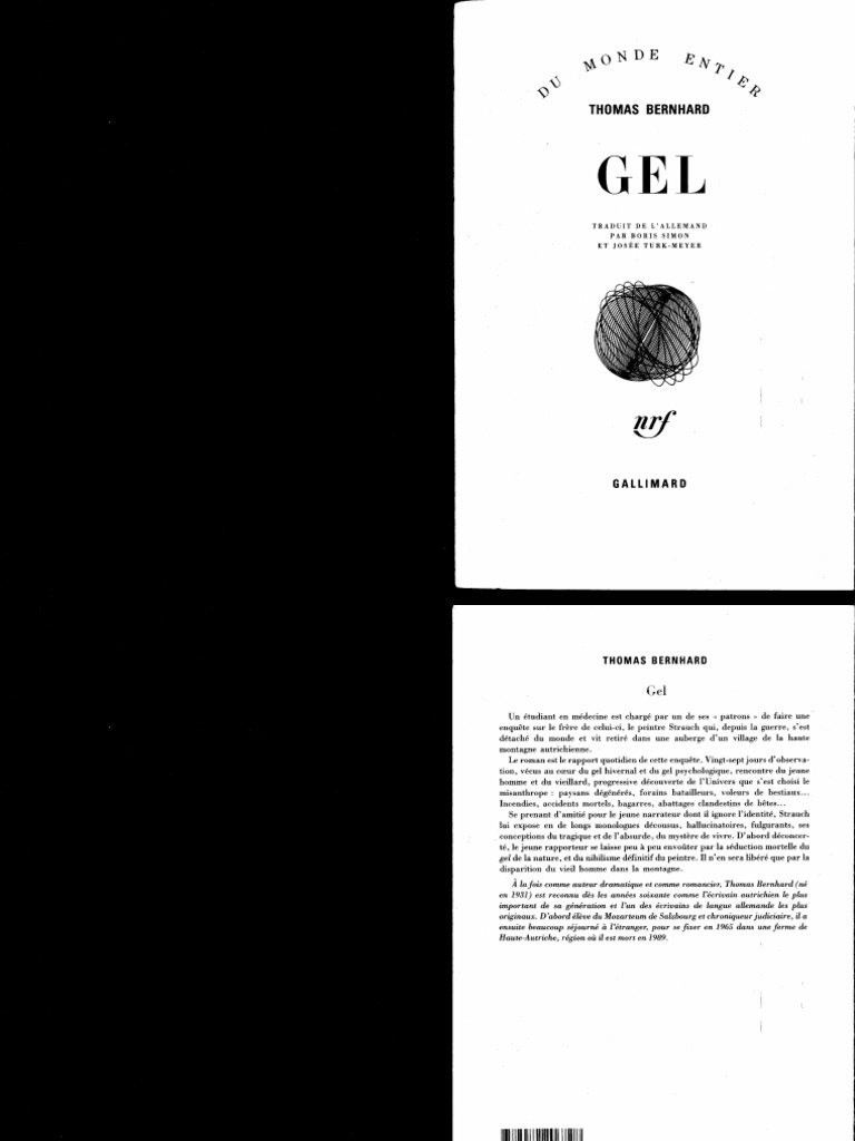 Thomas Bernhard, Gel | PDF