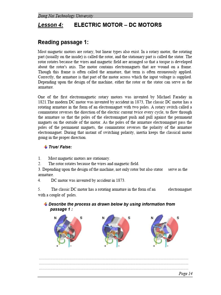 Lesson 4 | PDF | Electric Motor | Direct Current