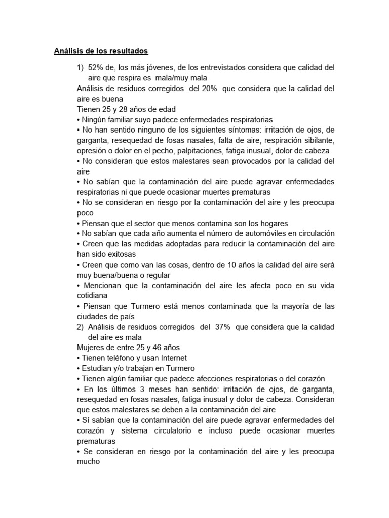 Analisis de Resultados de Marina | PDF | La contaminación del aire ... Analisis de Resultados de Marina | PDF | La contaminación del aire ...
