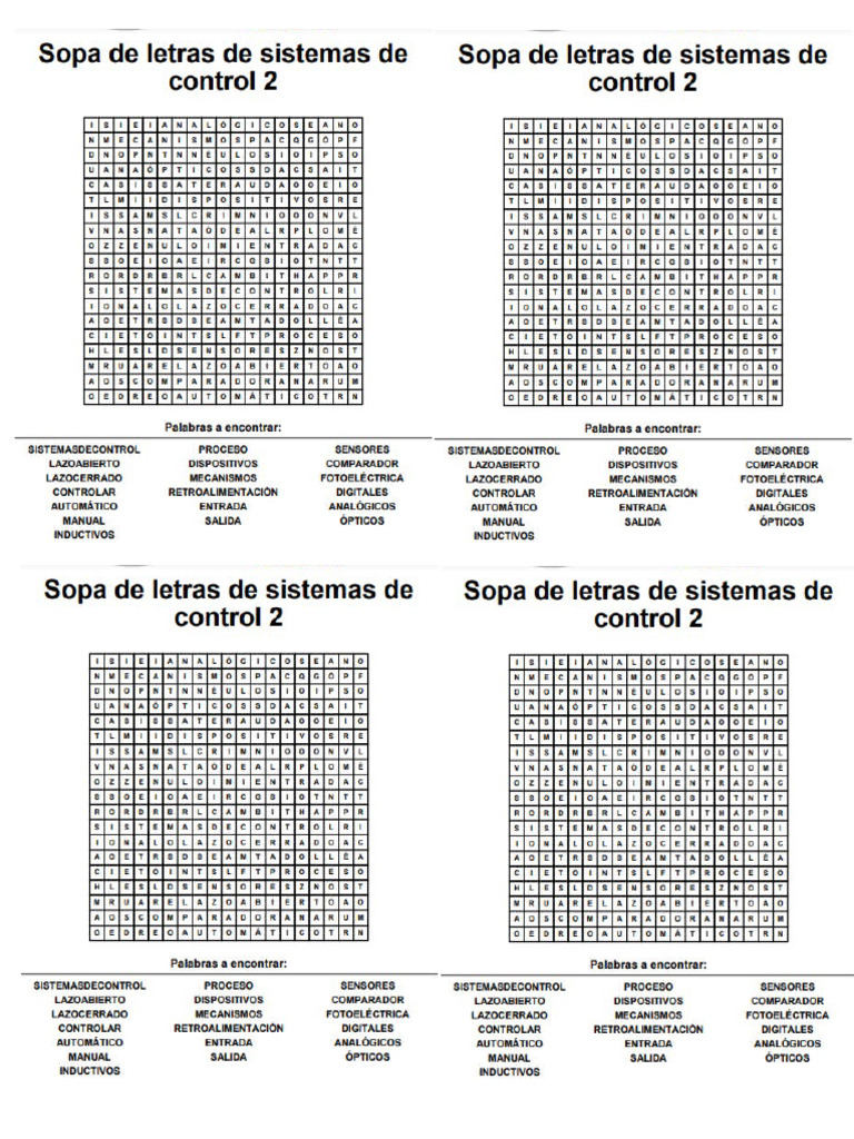 Sopa de Letras Sistema de Control | PDF