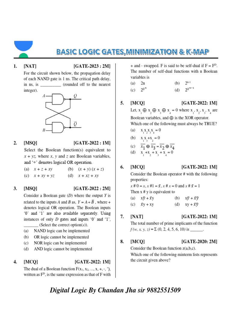 Digital Logic - Logic Gates - Chandan Jha Sir | PDF | Logic Gate ...
