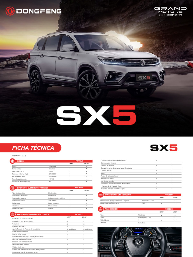 Ficha Tecnica SX5 Pre 1 2 1 | PDF | Airbag | Sistema de freno antibloqueo