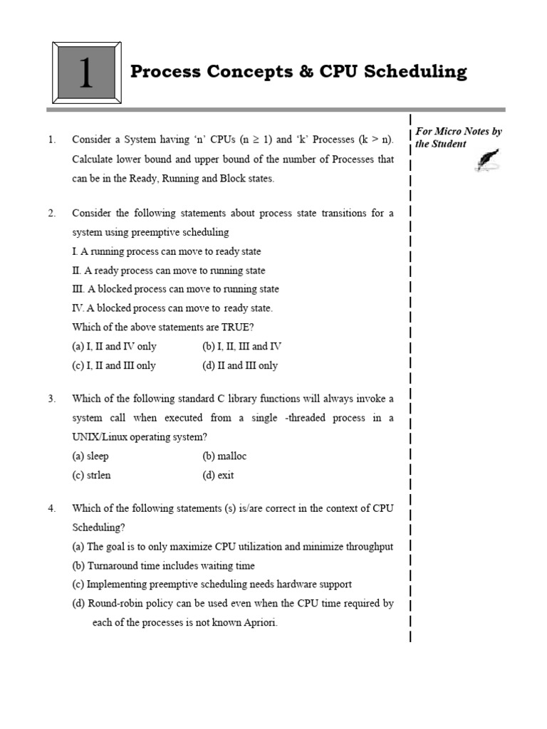OS Handout 2023 | PDF | Scheduling (Computing) | Process (Computing)