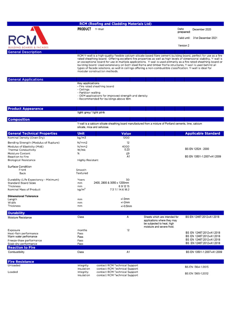 RCM Y-Wall board | PDF | Screw | Lumber