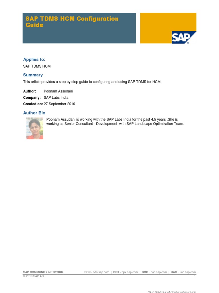 SAP TDMS HCM Configuration Guide | PDF | Ibm System I | Ibm Db2
