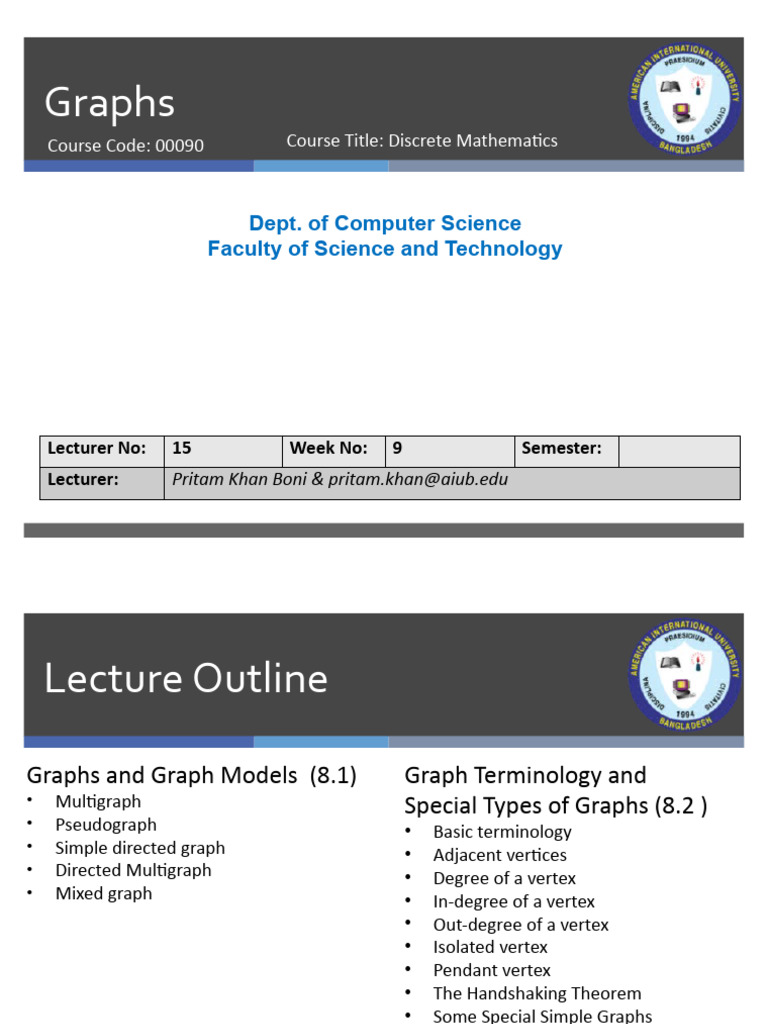Dm 15 Graphs | PDF | Vertex (Graph Theory) | Graph Theory