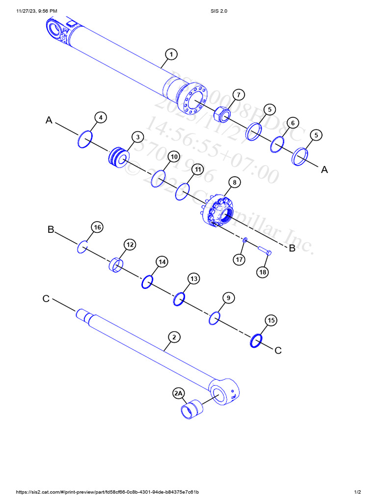 CAT 374F Bucket Cylinder 570-1986 | PDF | Engineering | Mechanical ...