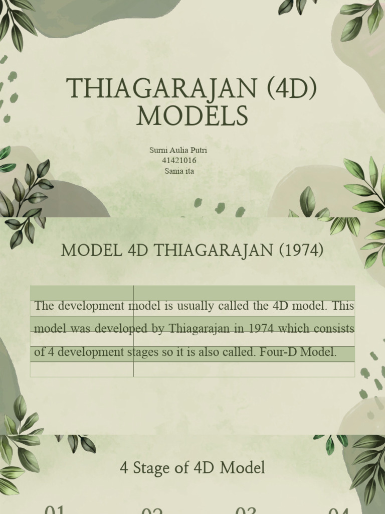 4D Thiagarajan Model Overview | PDF | Instructional Design | Human ...