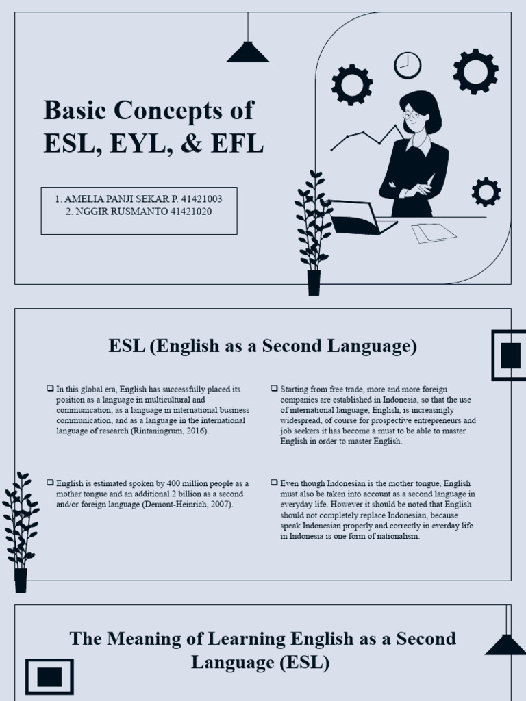 ESL, EYL, & EFL: Key Concepts & Importance | PDF | English As A Second Or Foreign Language ...