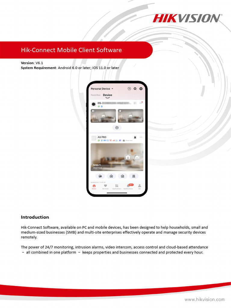 Hik-Connect Mobile Client - Datasheet - V6.2 | PDF | Qr Code | Video