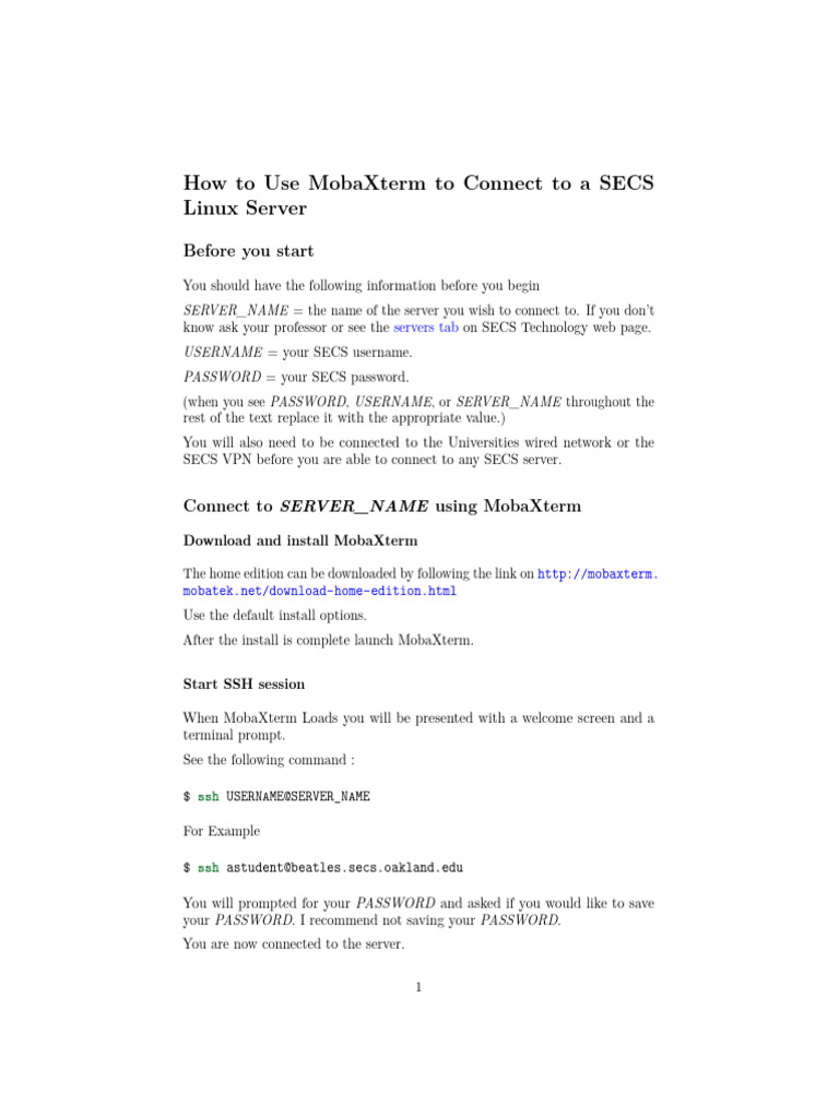 mobaXTermConnectToServer | PDF | Software | Computing