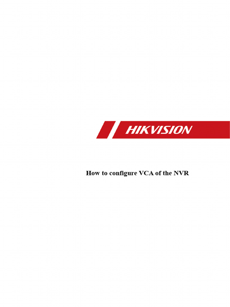 How To Configure VCA of The NVR | PDF | Information Technology | Computing