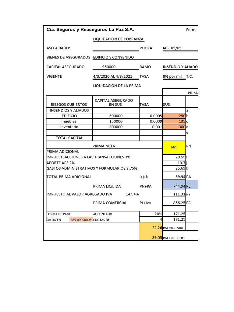 Formularios de Conta de Seguros | PDF | Reaseguro | Business