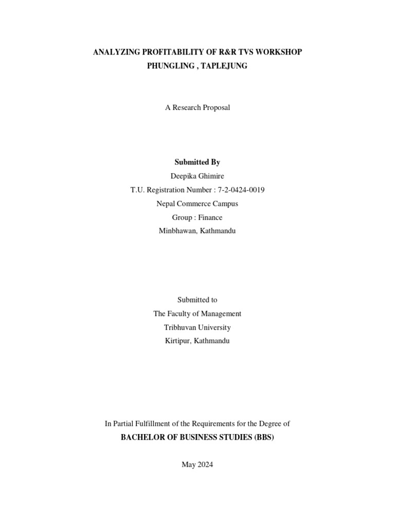 Deepika's R&R Research Proposal | PDF | Coefficient Of Variation ...