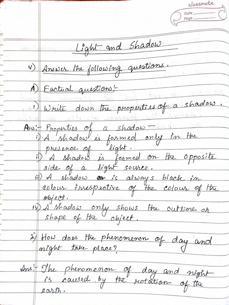 Ch-3 Light and Shadow | PDF