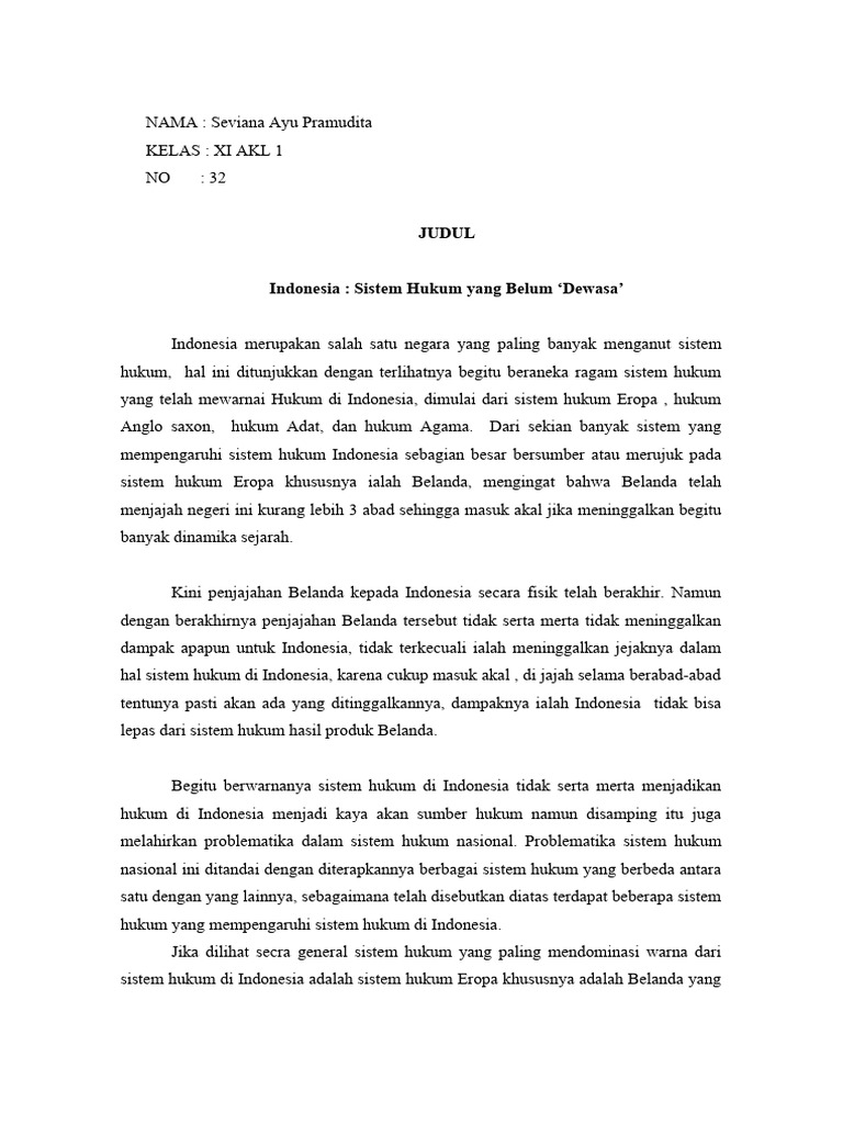Sistem Hukum Indonesia: Masalah dan Solusi | PDF