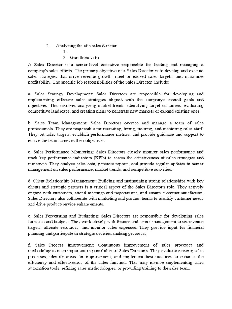 Job Analysis | PDF | Sales | Customer Relationship Management